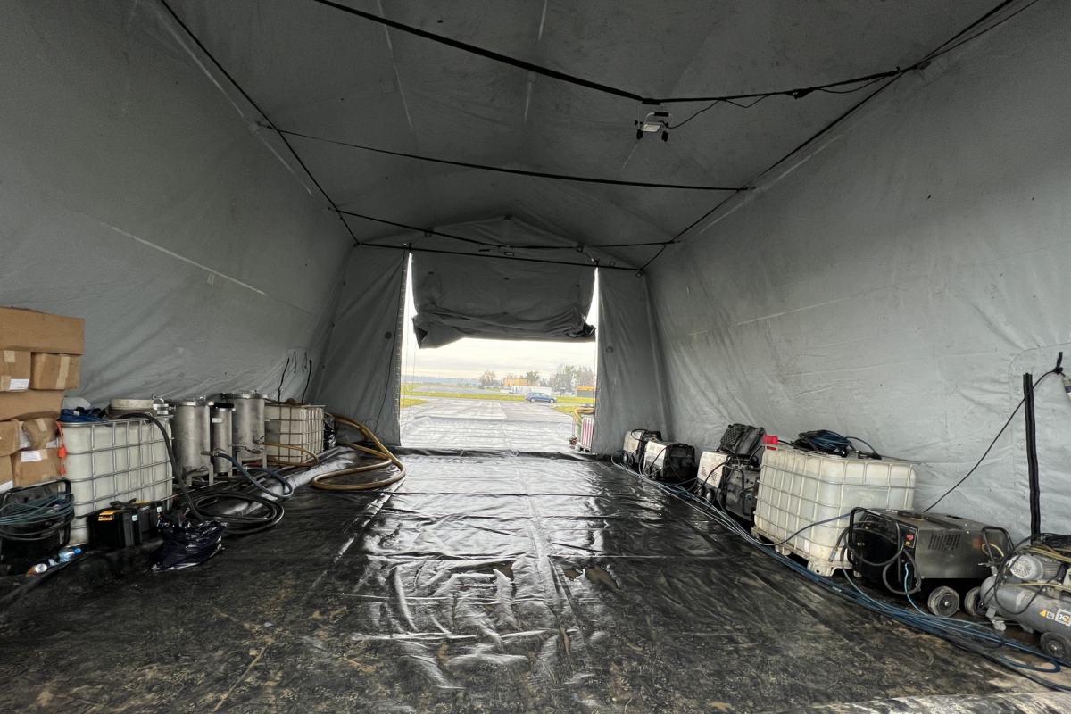 Army Vehicle Maintenance Tent - NIXUS-UK - Rapid Deployment Shelters